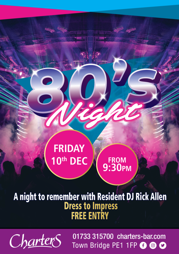 80s night - Charters Bar - Peterborough