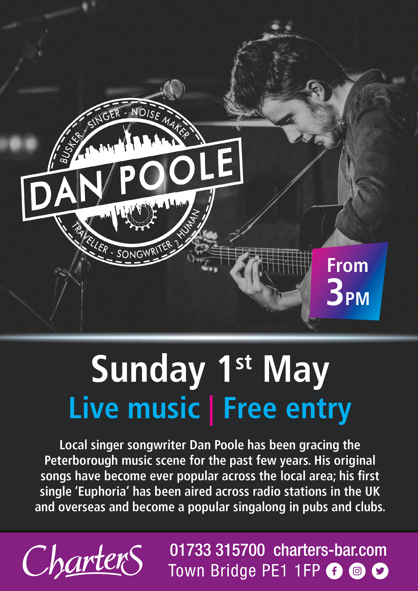 DAN POOLE - Charters Bar - Peterborough