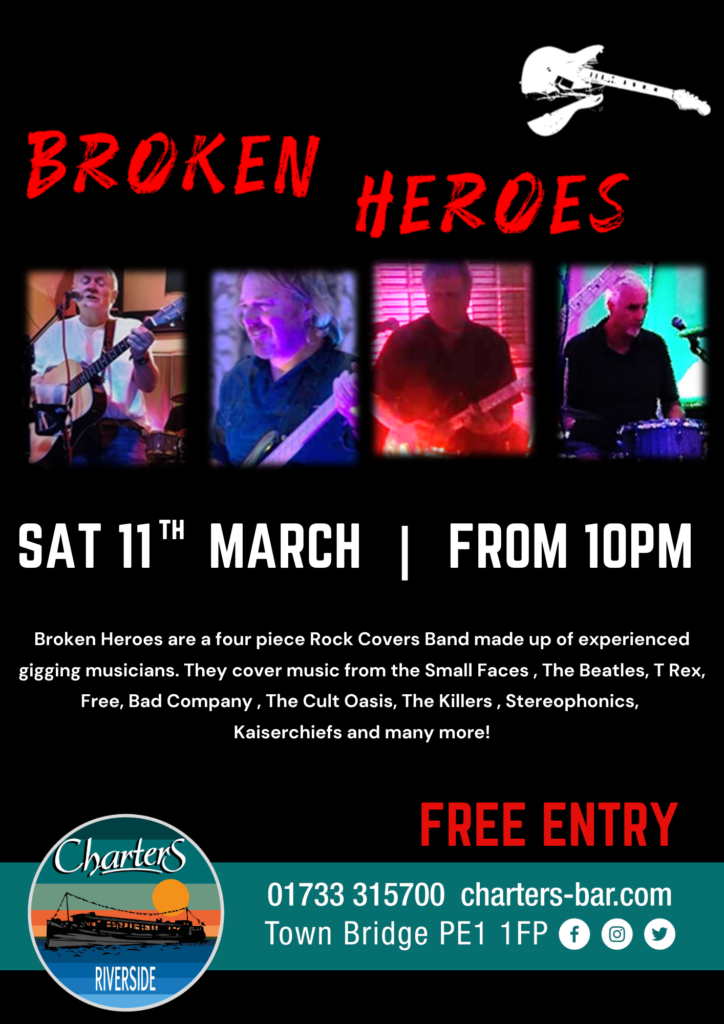 BROKEN HEROES - Charters Bar - Peterborough
