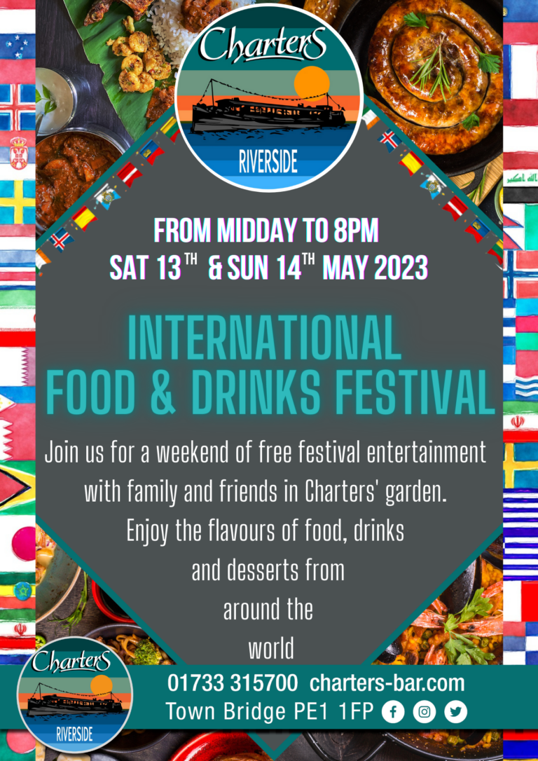 CHARTERS INTERNATIONAL FOOD & DRINKS FESTIVAL - Charters Bar - Peterborough