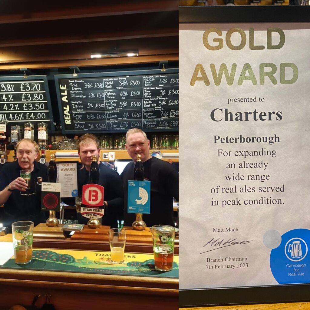 A real ale bar - Charters Bar - Peterborough