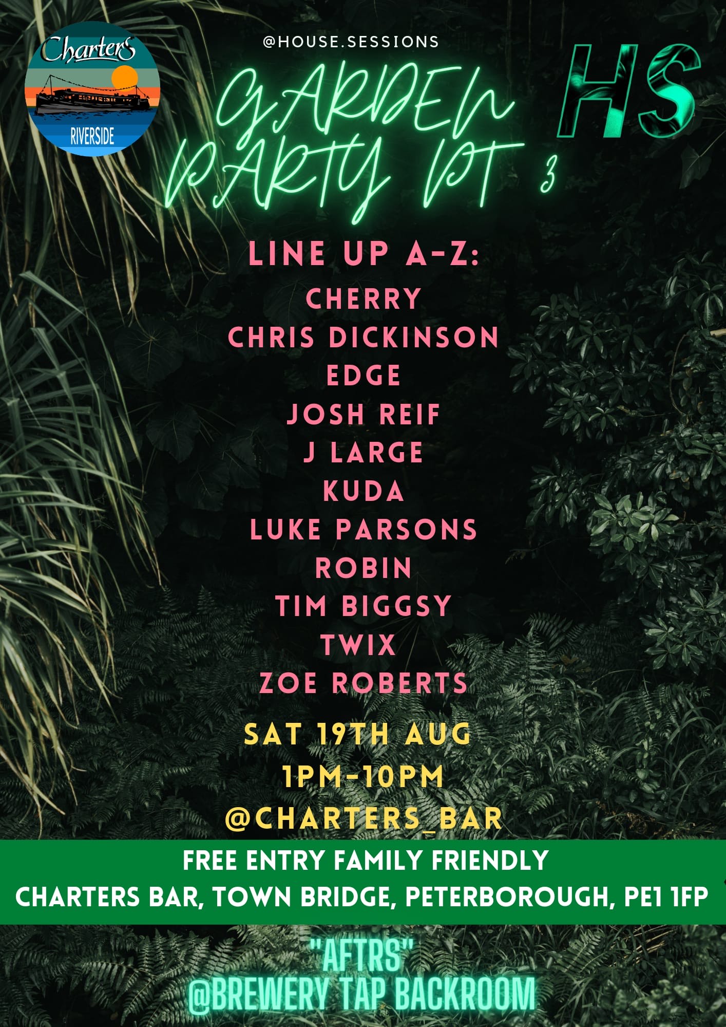 HOUSE SESSIONS - GARDEN PARTY PART 3 - Charters Bar - Peterborough