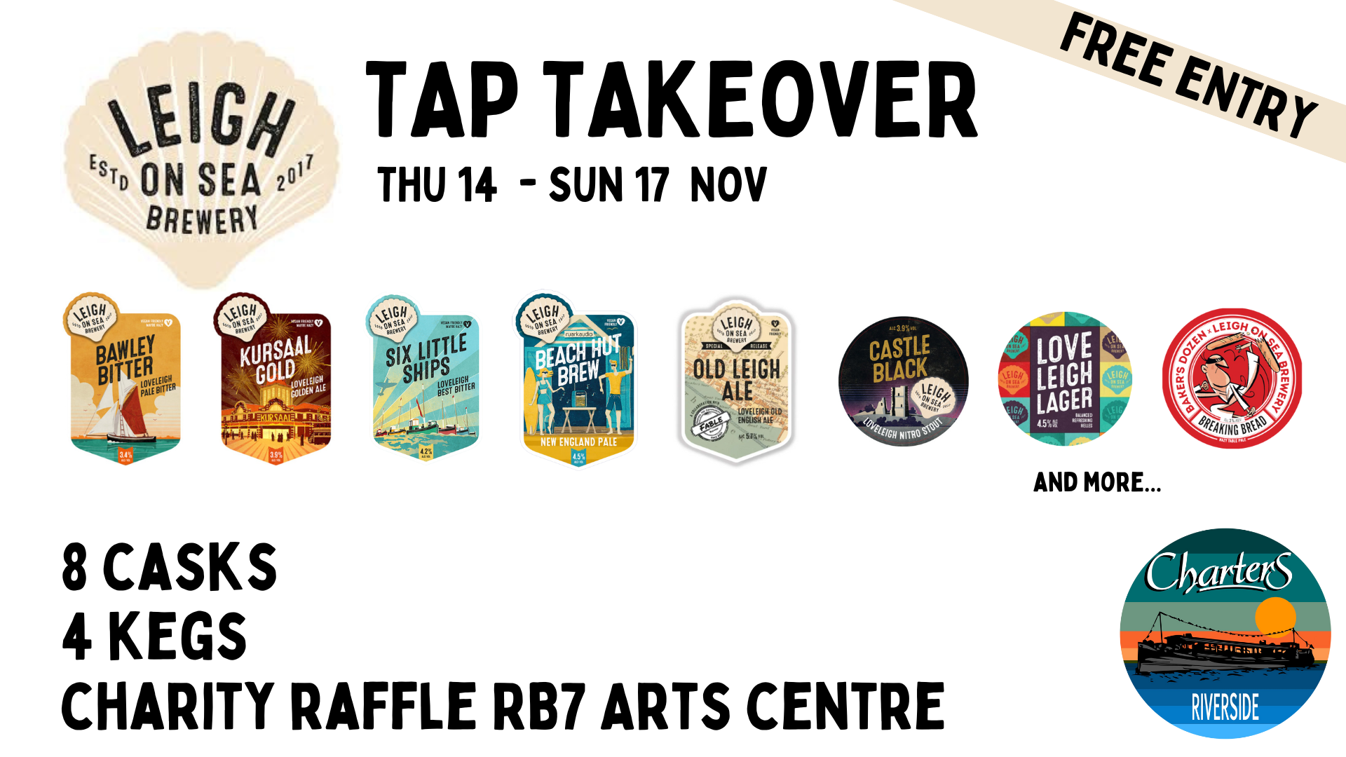THU 14TH - SUN 17TH NOV: "LEIGH ON SEA BREWERY TAP TAKEOVER" - Charters ...