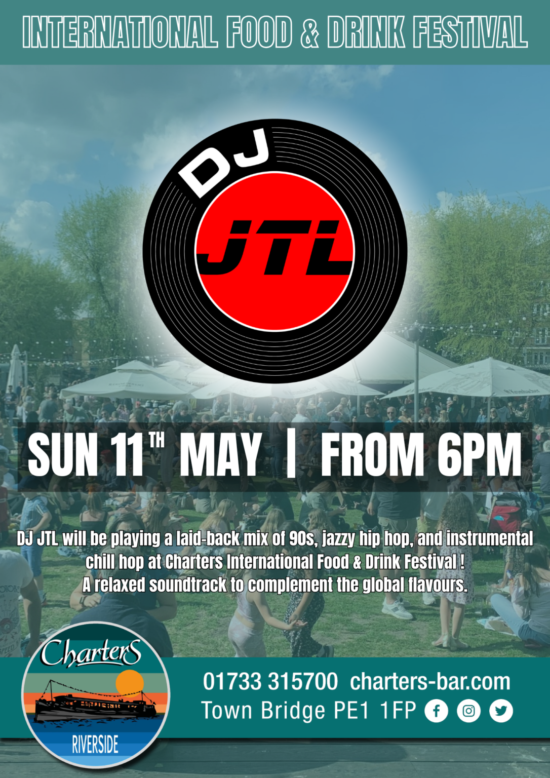 SUN 11TH MAY FROM 6PM: "DJ JTL" - Charters Bar - Peterborough